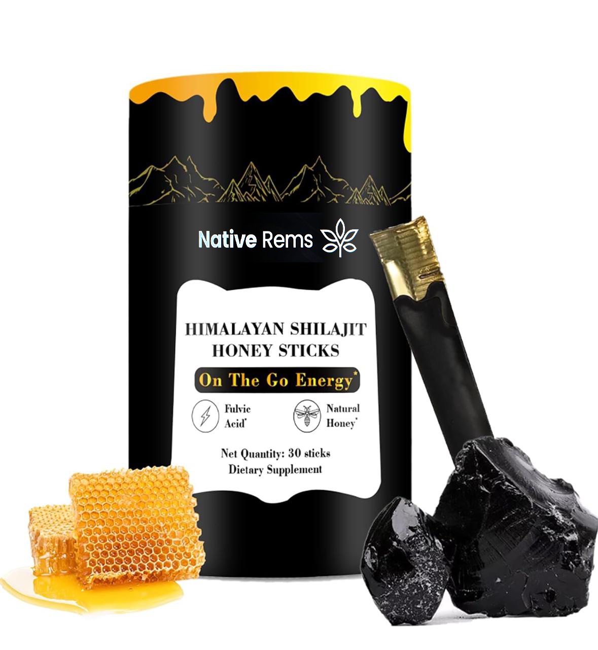 FREE Shilajit Honey Sticks (30 count) – Native Rems
